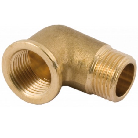 Raccordo in Ottone Curvo Maschio-Femmina - Filetto: 1/2" Gas