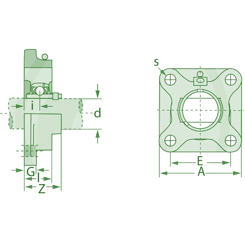 UCF308 Cast Iron Flanged Bearing Support Ø 40mm